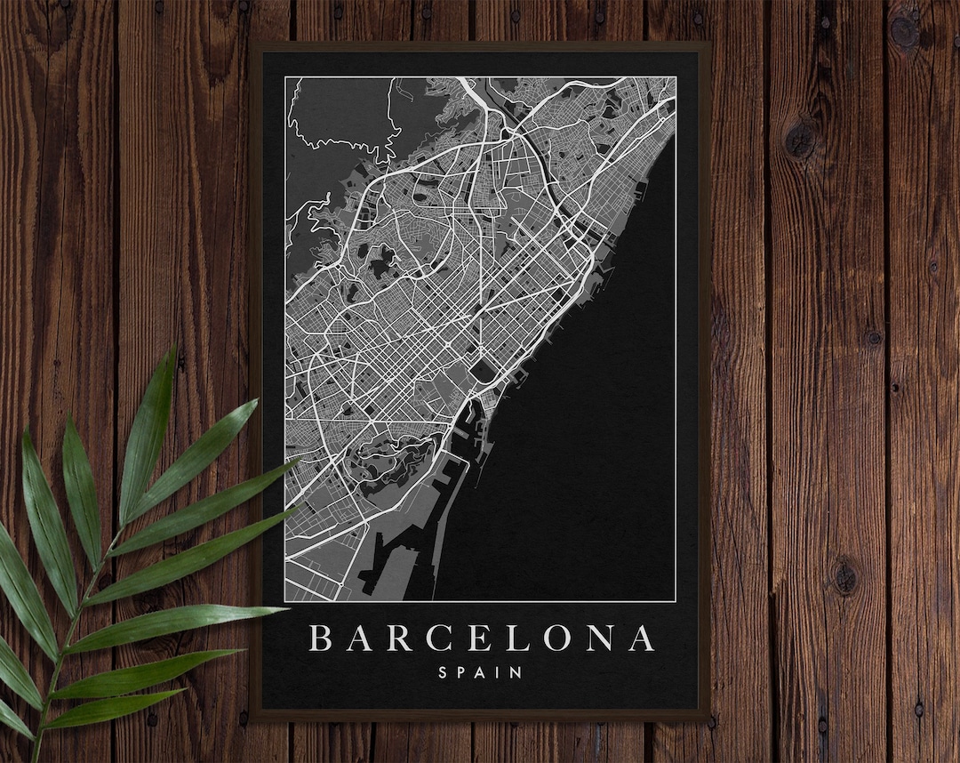 BARCELONA MAP POSTER - City Map, Wall Art, Spain Map, Printable Wall ...