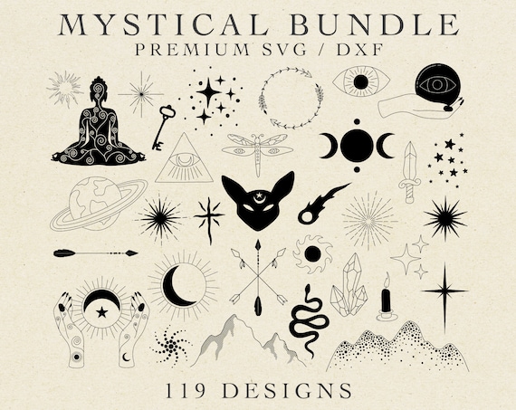 119 MYSTICAL DESIGNS Commercial Use Svg Celestial Svg Moon - Etsy Australia