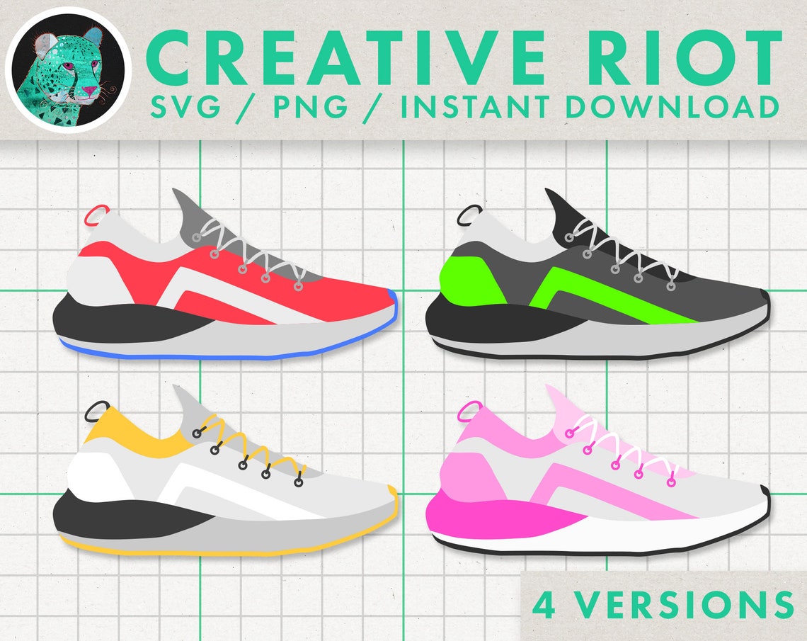 RUNNING SHOE SVG Sneaker Clipart Commercial Use Svg Cricut | Etsy