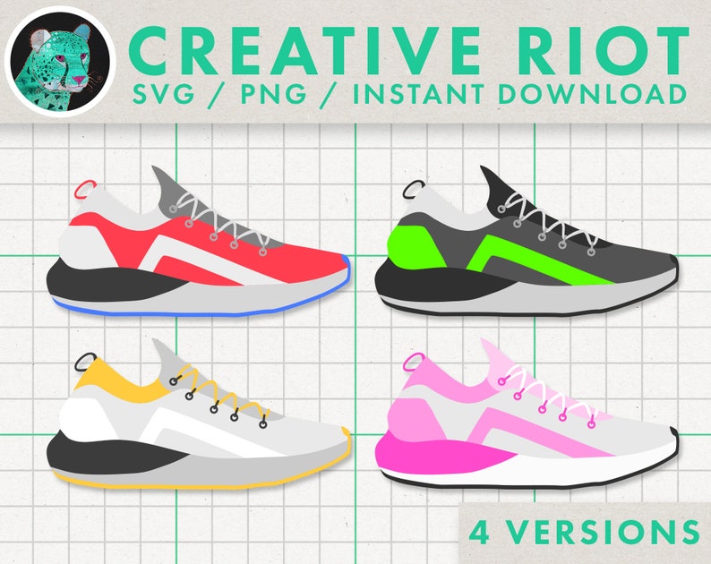 RUNNING SHOE SVG Sneaker Clipart Commercial Use Svg Cricut | Etsy
