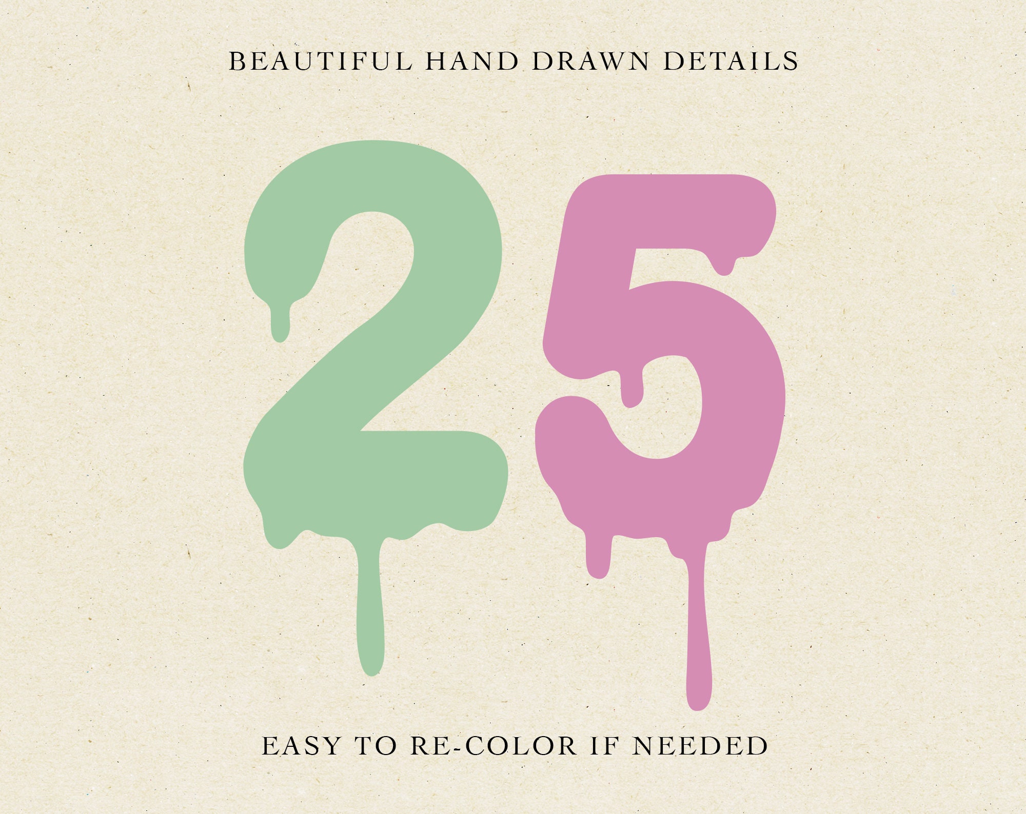 DRIPPING NUMBERS SVG Commercial Use Svg Drip Font Svg | Etsy