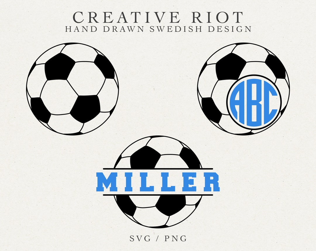 SOCCER MONOGRAM BUNDLE Soccer Svg File, Commercial Use Svg, Circle ...