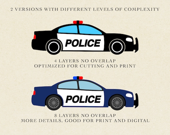 Simple Police Car SVG Police Car Family Name Monogram SVG Silhouette ...