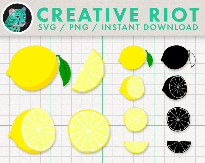 LEMON SVG Lemon Cut File Lemon Clipart Lemon Vector Fruit - Etsy