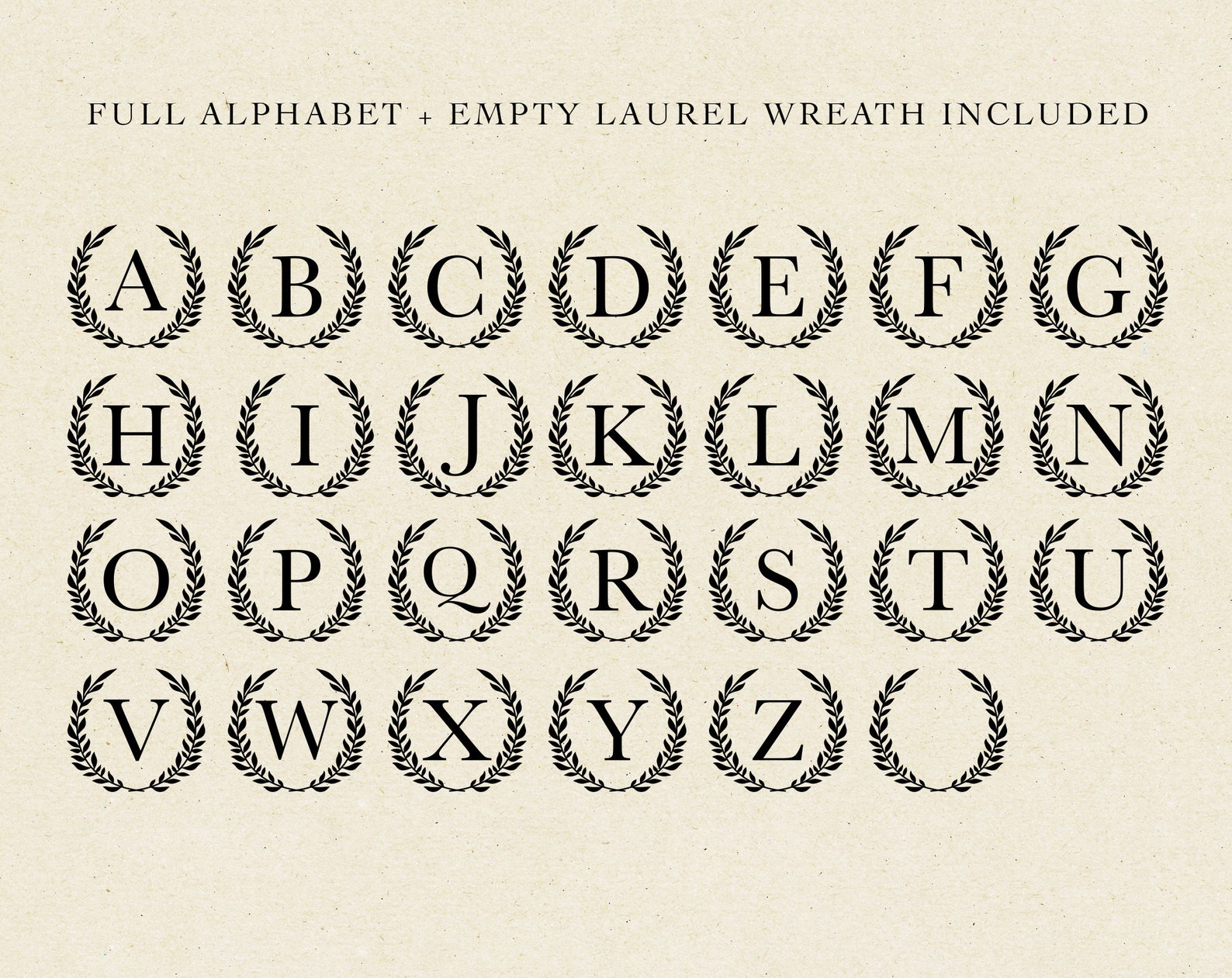 WREATH ALPHABET SVG Laurel Wreath Svg Laurel Letters Svg | Etsy