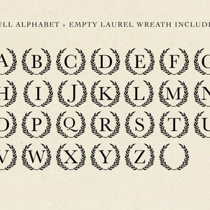 WREATH ALPHABET SVG - Laurel Wreath Svg, Laurel Letters Svg, Wreath ...