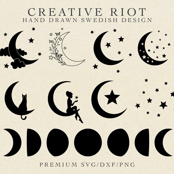 Moon Svg - Etsy