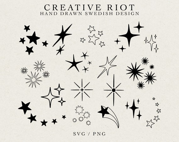 STAR GLITTER SVG Sparkle Bundle Commercial Use Svg Hand | Etsy