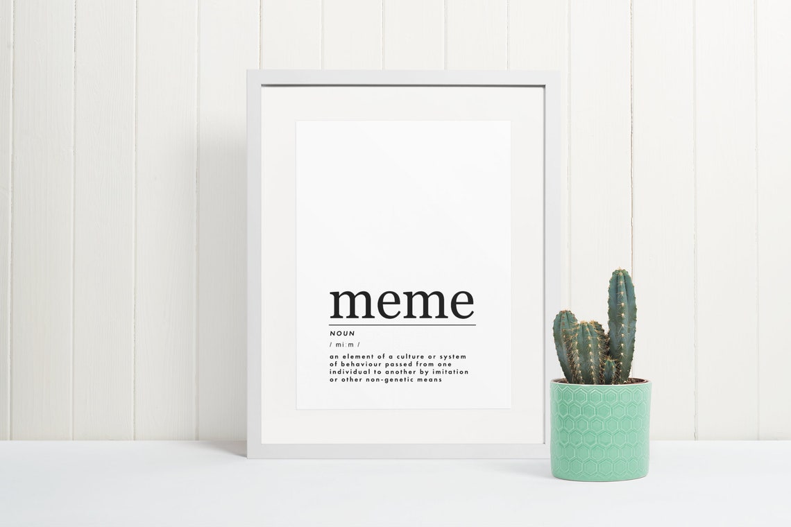 Meme Definition Wall Art Definition Print Printable - Etsy