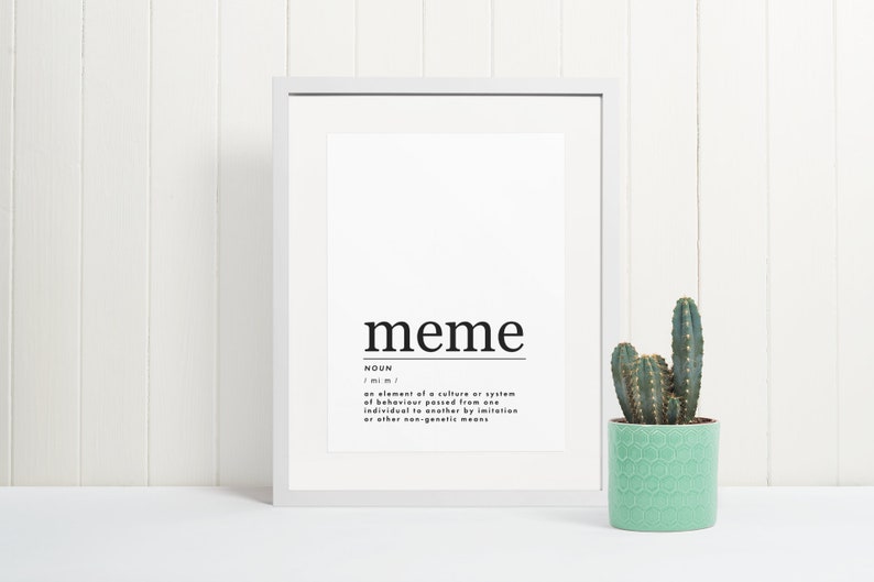 Meme Definition Wall Art Definition Print Printable - Etsy