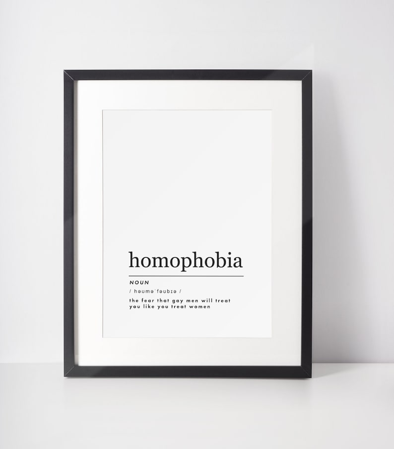 Homophobia Definition Wall Art Homophobia the Fear That - Etsy