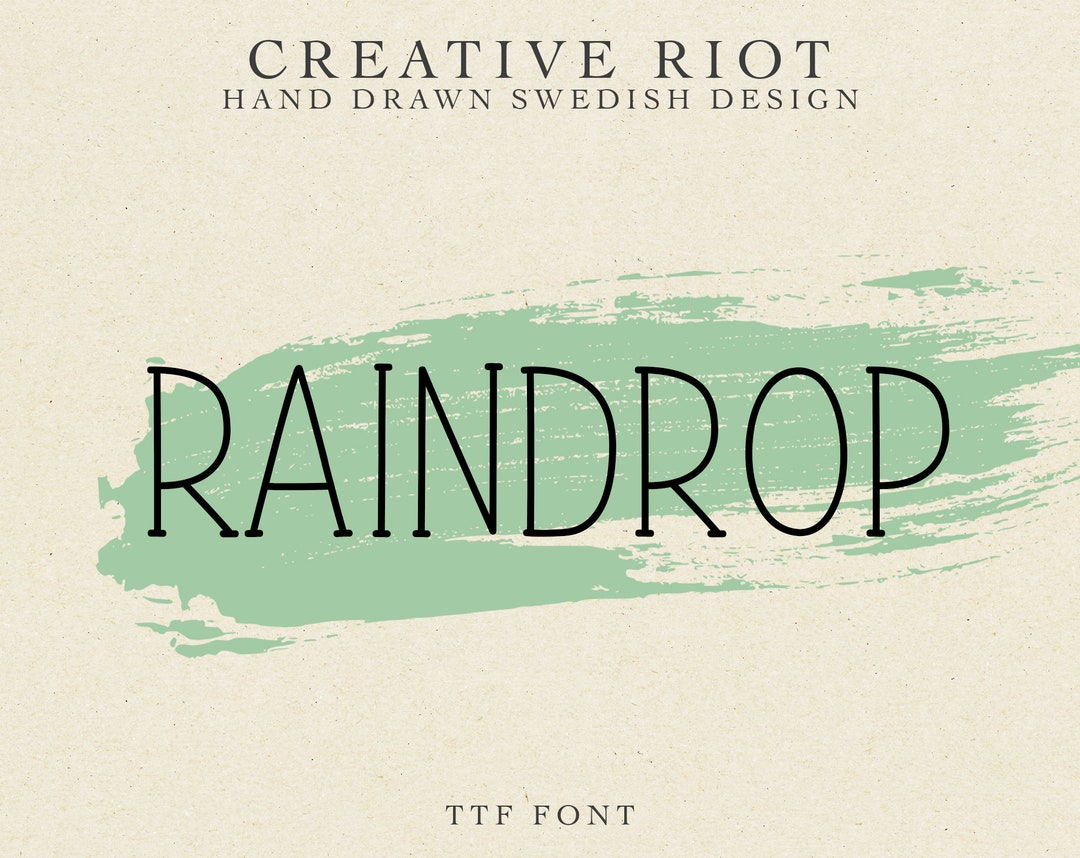 RAINDROP FONT - Premium Font, Hand Drawn Tff, Font for Cricut, Playful ...