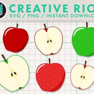 APPLE SVG - Green Apple Svg, Red Apple Svg, Apple Clipart, Cricut Svg ...