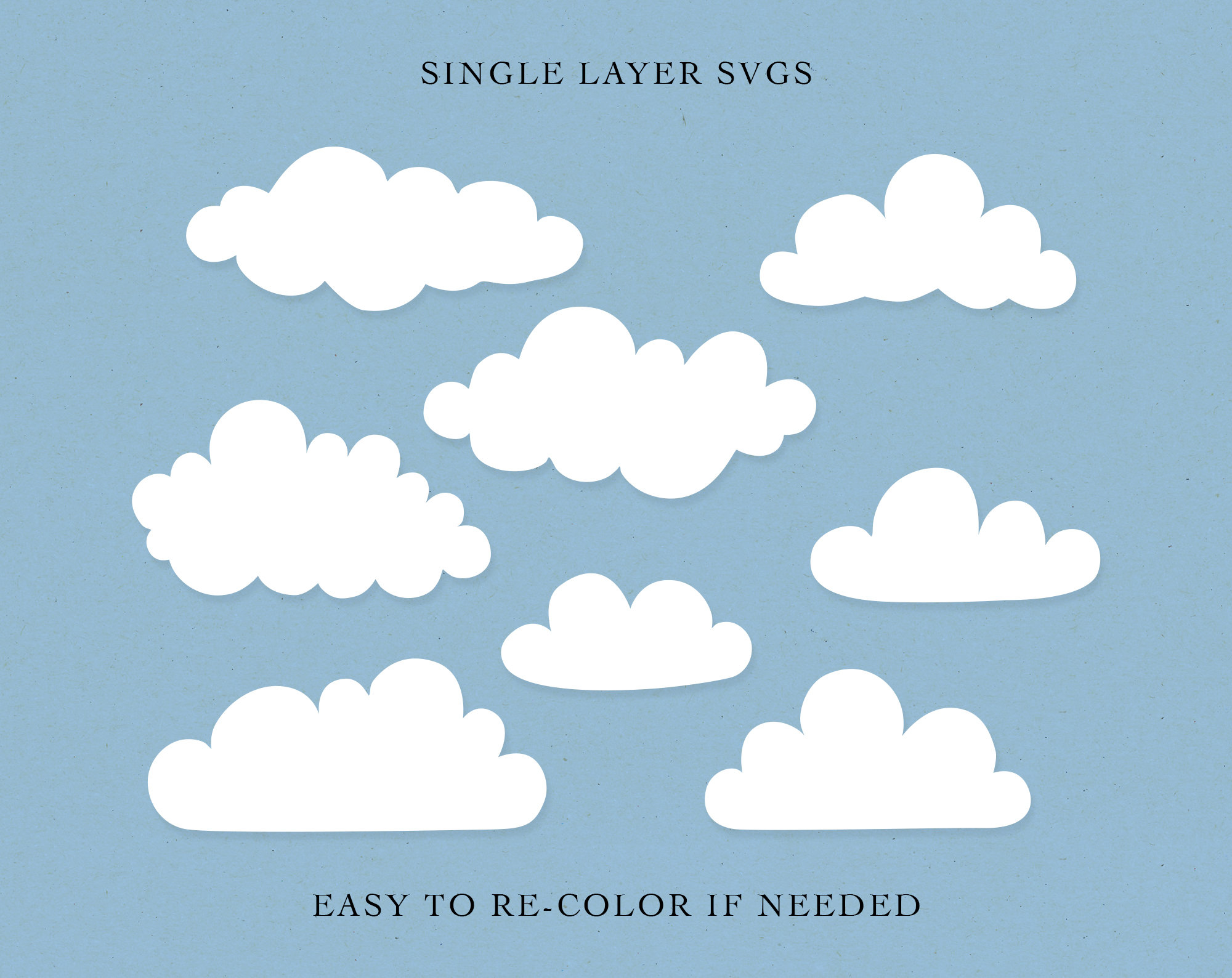 CUTE CLOUDS SVG - Commercial Use Svg, Cricut Cloud, Clouds Cut File ...