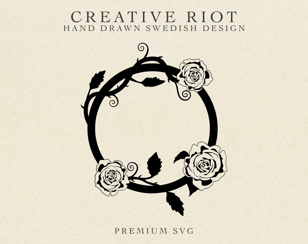 ROSE WREATH SVG Rose Frame Svg, Rose Clipart, Circle Wreath Svg, Rose ...