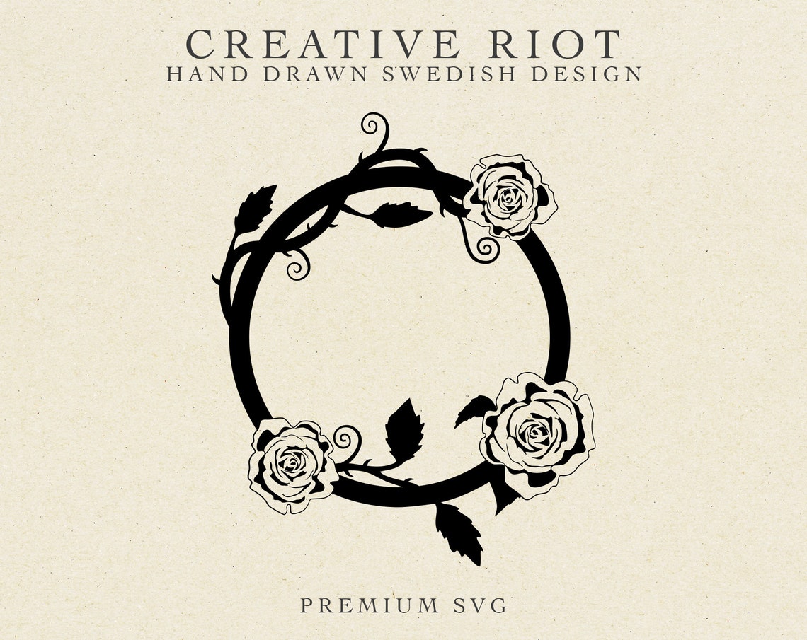 ROSE WREATH SVG Rose Frame Svg Rose Clipart Circle Wreath - Etsy
