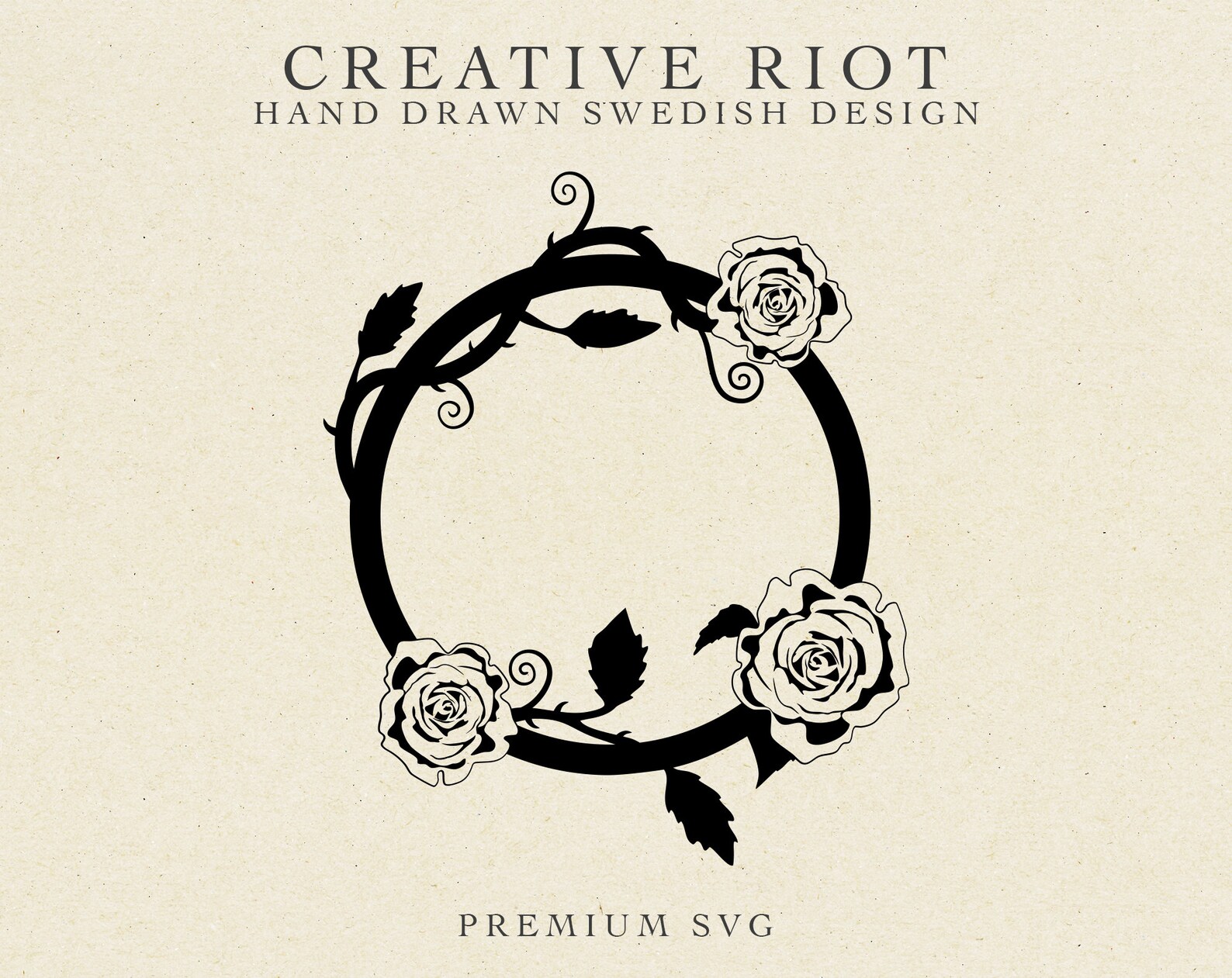 ROSE WREATH SVG Rose Frame Svg Rose Clipart Circle Wreath - Etsy