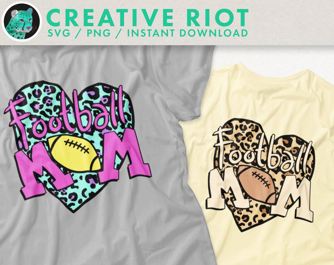 FOOTBALL MOM SVG - Football Mom Leopard, 80s Leopard, Football Mom ...