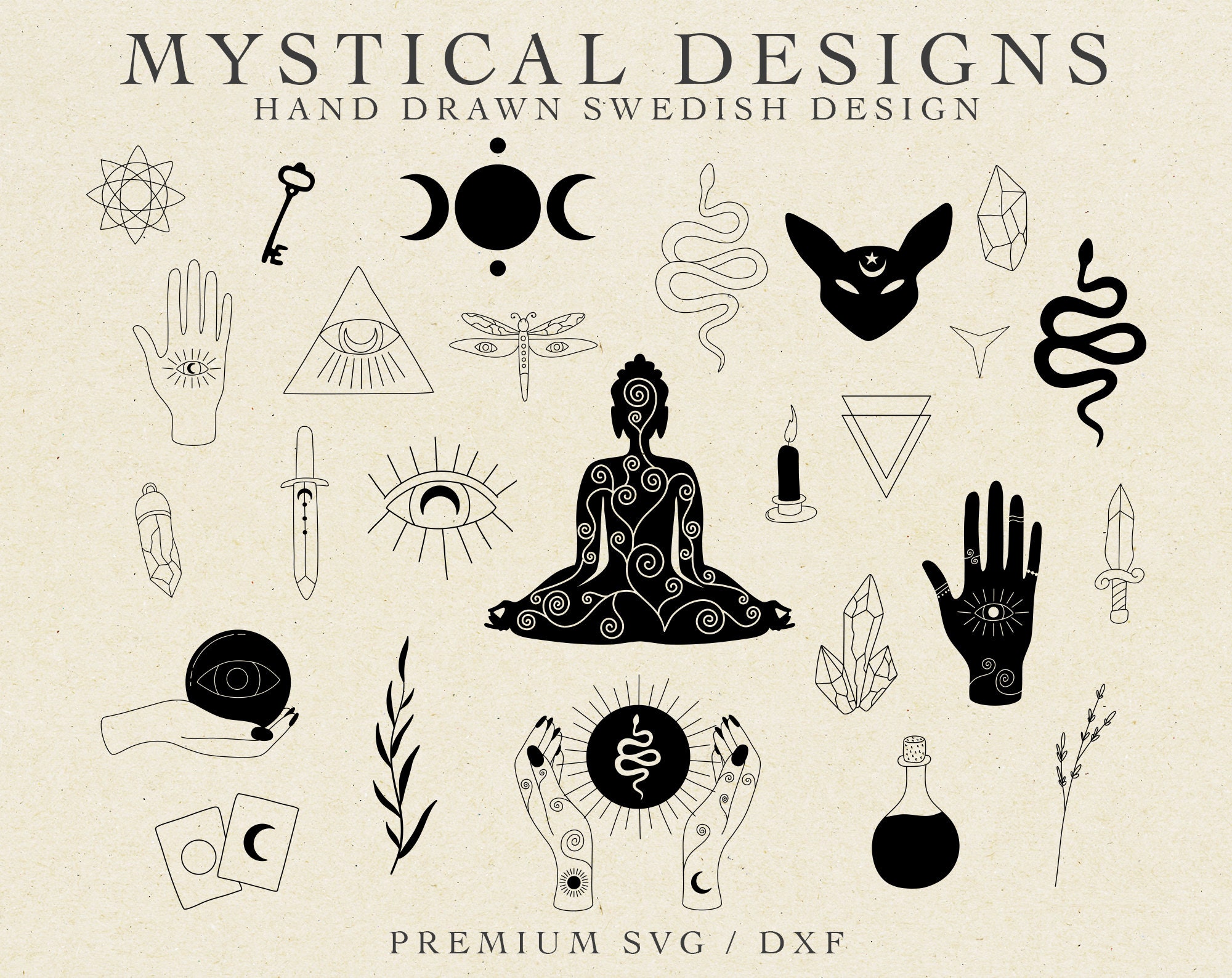 119 MYSTICAL DESIGNS Commercial Use Svg Celestial Svg Moon - Etsy Canada