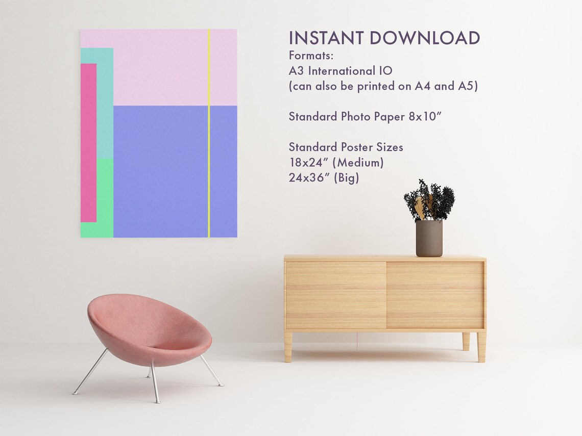 Play Modern Geometric Color Block Art Color Block Print | Etsy