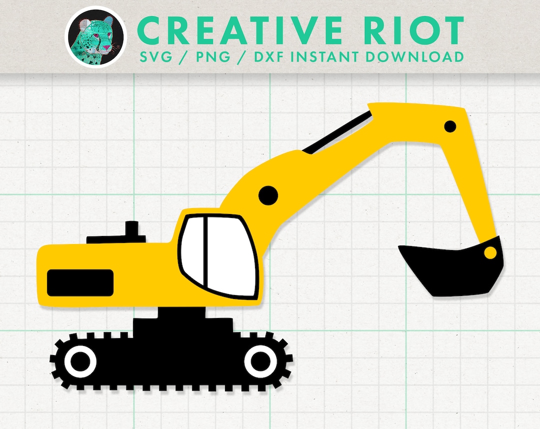EXCAVATOR SVG - Construction Svg, Excavator Clipart, Cricut Excavator ...