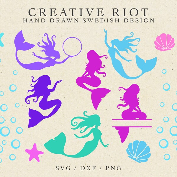 Mermaid Monogram Svg - Etsy
