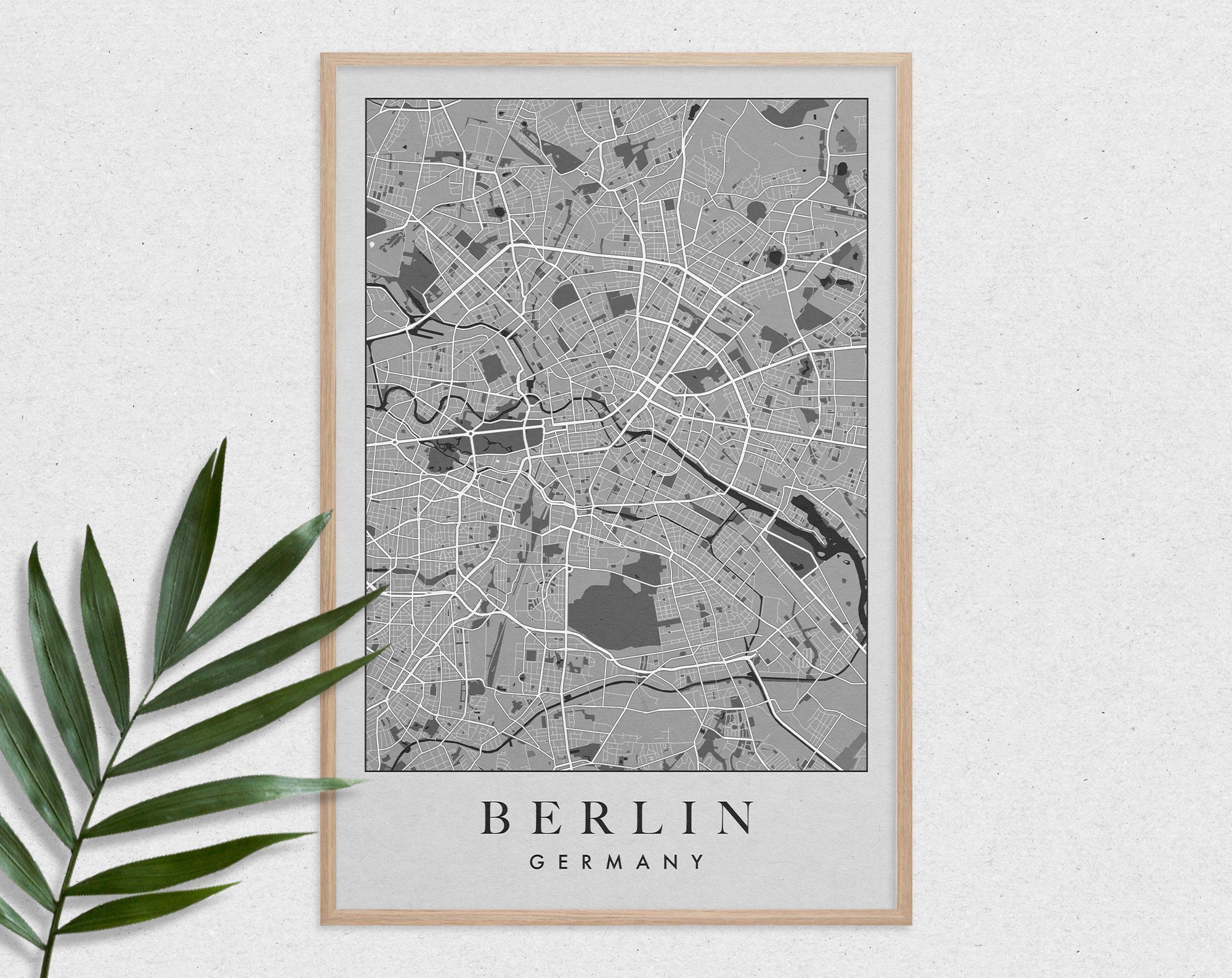 BERLIN MAP POSTER City Map Wall Art Germany Map Printable - Etsy