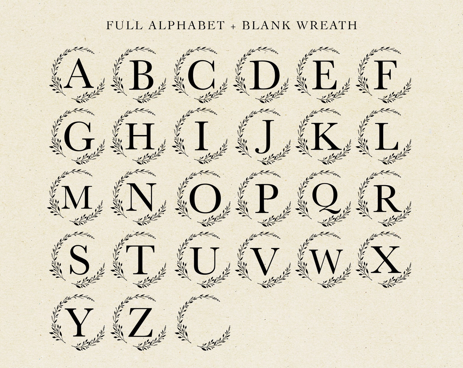 WREATH LETTERS SVG Laurel Wreath Svg Commercial Use Svg - Etsy