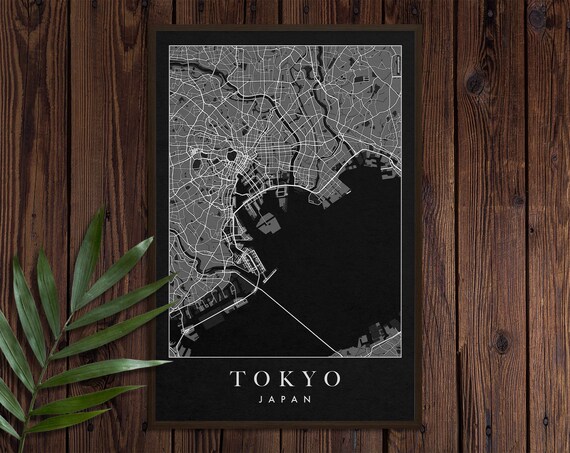 TOKYO MAP POSTER City Map Wall Art Japan Map Printable | Etsy