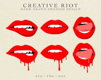 Biting Lips SVG Fashion Lips SVG Lips Cut File Mouth SVG Lips Clipart ...