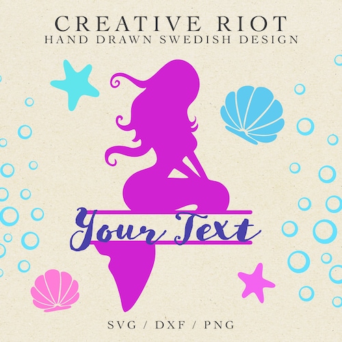 MERMAID MONOGRAM SVG Commercial Use Svg Sea Shell Svg - Etsy
