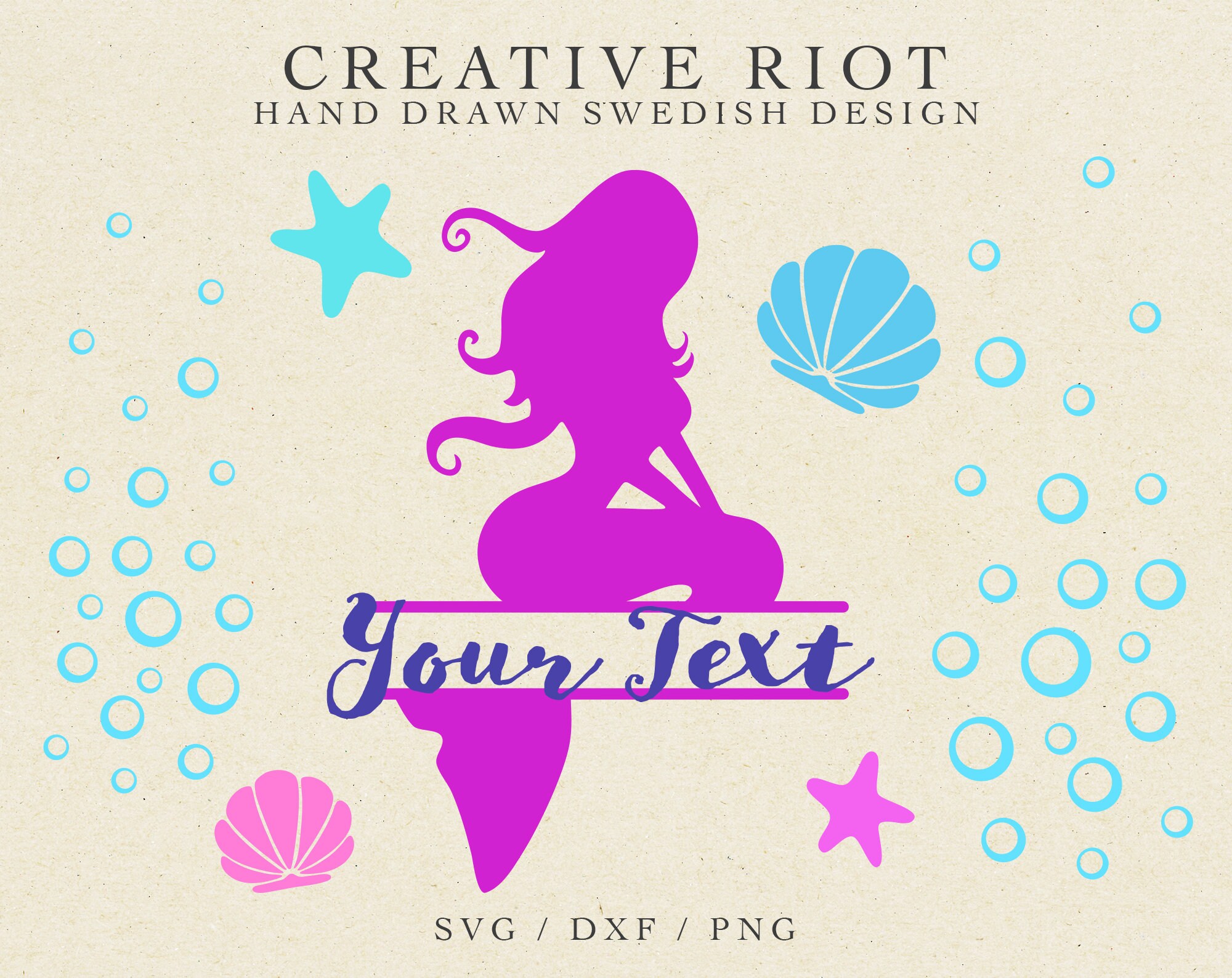 MERMAID MONOGRAM SVG Commercial Use Svg Sea Shell Svg - Etsy