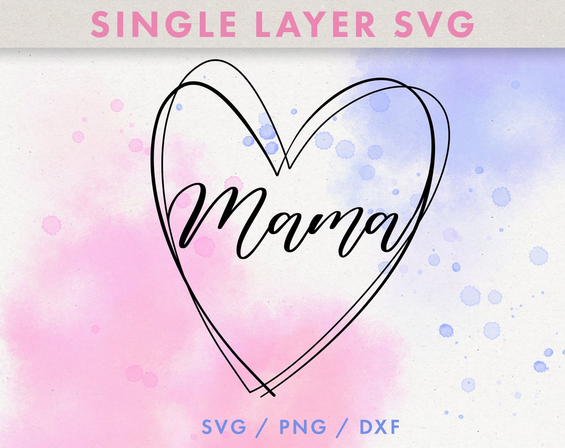 MAMA HEART SVG Commercial Use Svg Mama Clipart Cricut Mama | Etsy