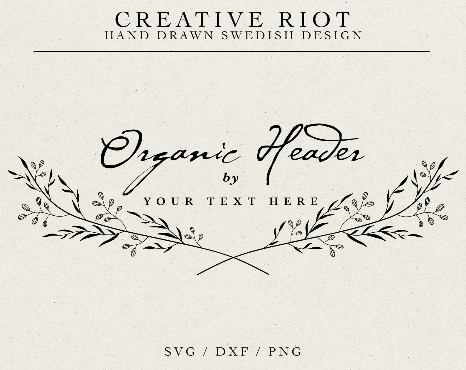 Floral Header SVG - Organic Flower Frame, Commercial Use (digital ...