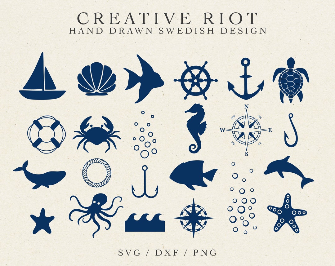 Nautical SVG Bundle – Sea Animals, Commercial Use (digital Download) - Etsy