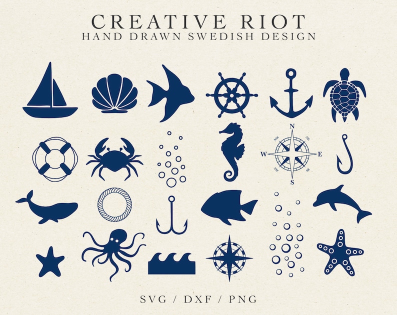 NAUTICAL BUNDLE SVG Nautical Svg Commercial Use Svg Fish - Etsy
