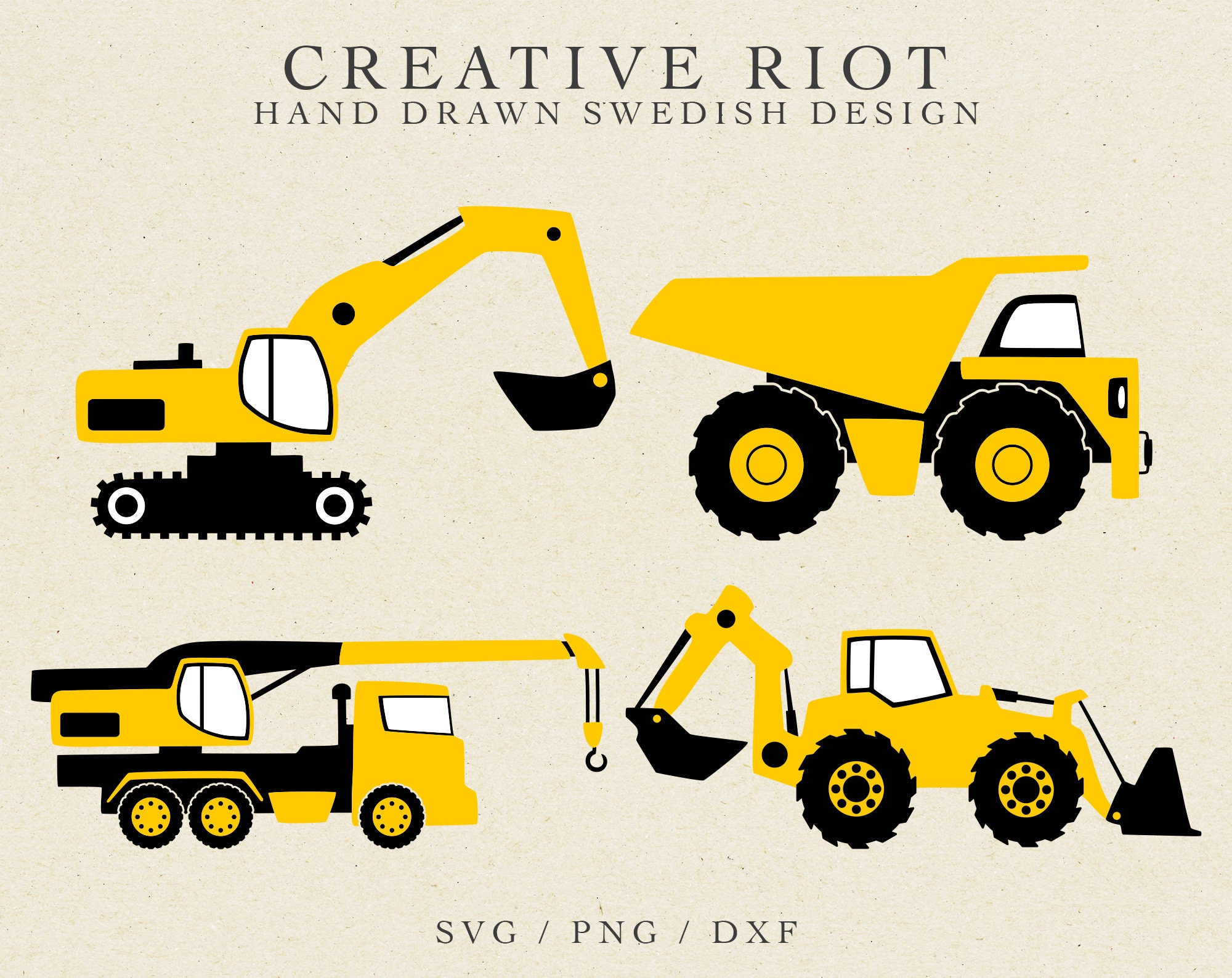 CONSTRUCTION SVG Excavator Svg Dump Truck Svg Crane Truck - Etsy