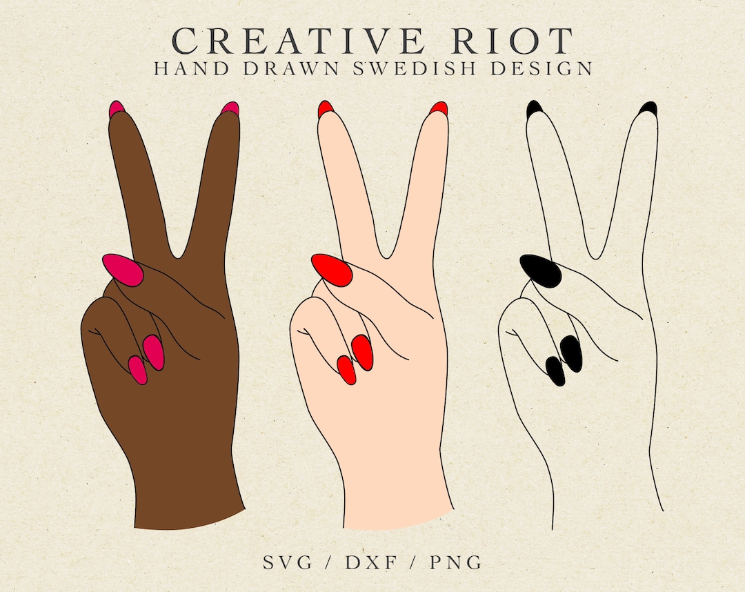 PEACE SIGN WOMAN - Commercial Use Svg, Peace Svg, Peace Sign Svg ...
