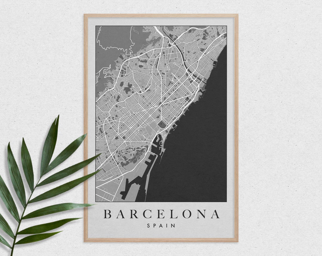 BARCELONA MAP POSTER City Map, Wall Art, Spain Map, Printable Wall Art ...