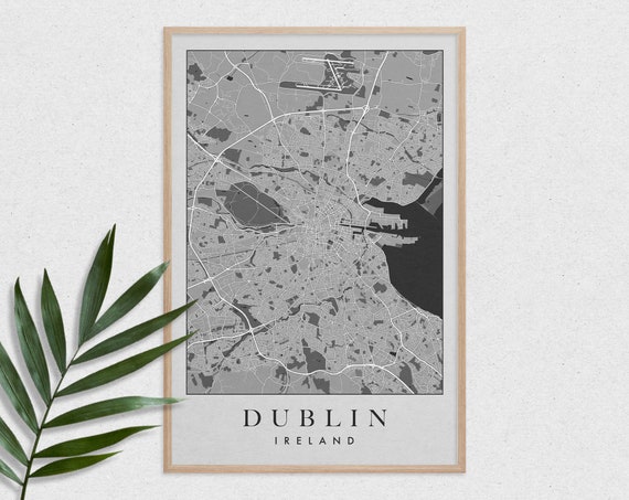 DUBLIN MAP POSTER City Map Wall Art Ireland Map Printable | Etsy