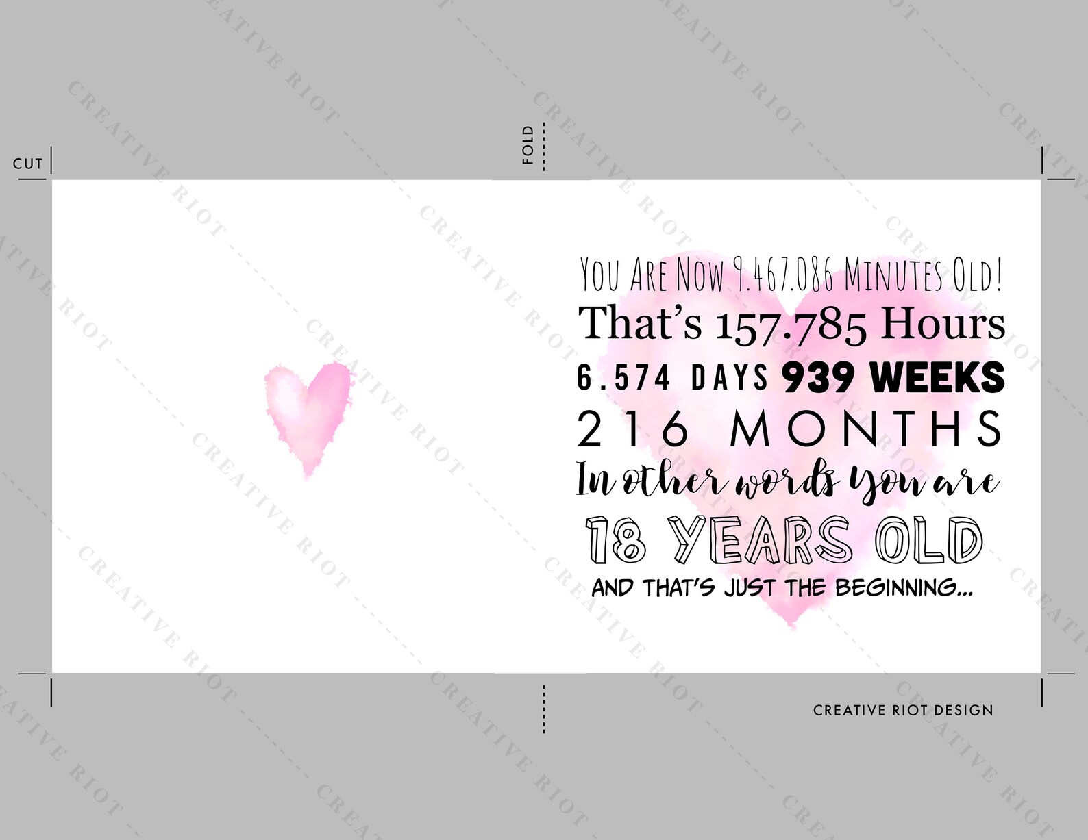 18th BIRTHDAY CARD Printable Birthday Card 18th Birthday - Etsy