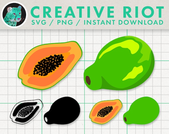 PAPAYA SVG Papaya Clipart Papaya Vector Cricut Papaya - Etsy