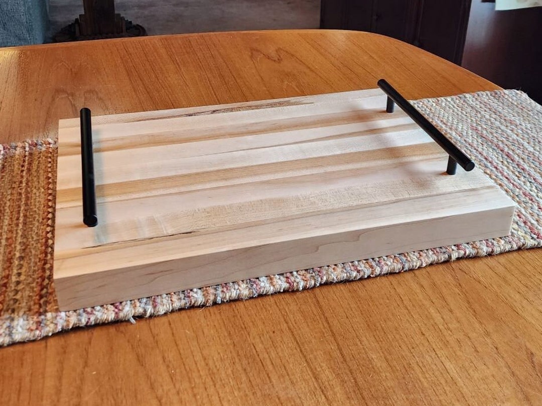 Premium Butcher Block Charcuterie Board. Solid Maple. Sturdy Handles ...