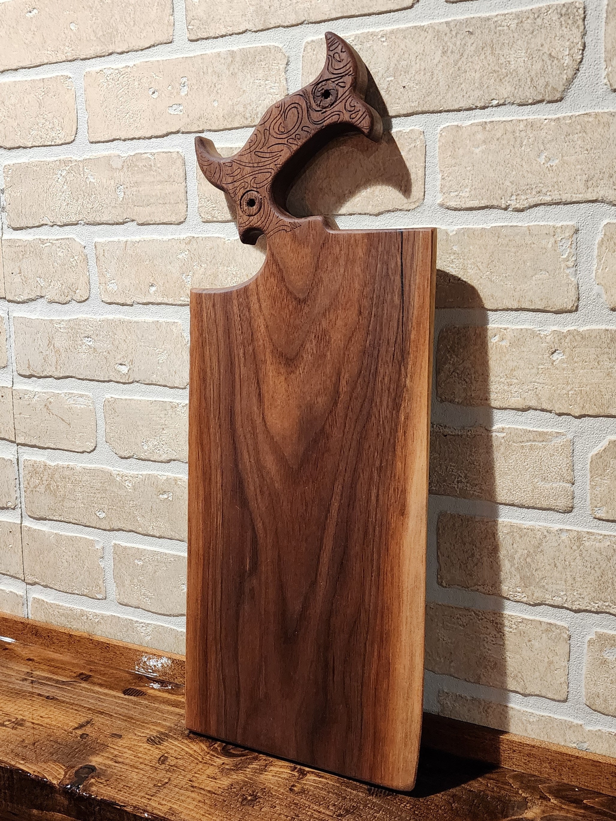 Live Edge Black Walnut Charcuterie Board. Scroll Saw Handle. - Etsy