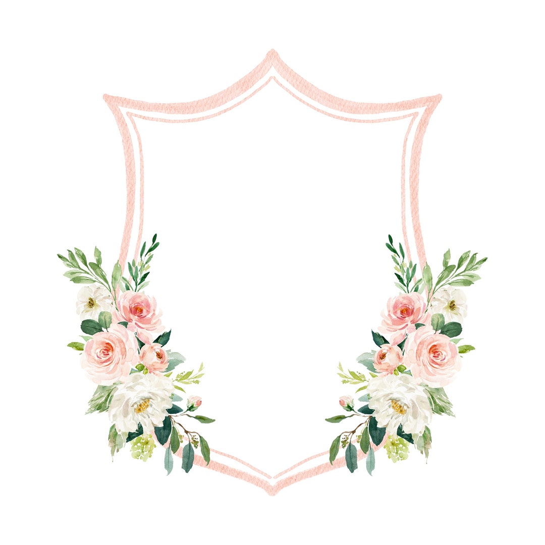 Watercolor Wedding Crest PNG Clipart Pre-made Crest - Etsy