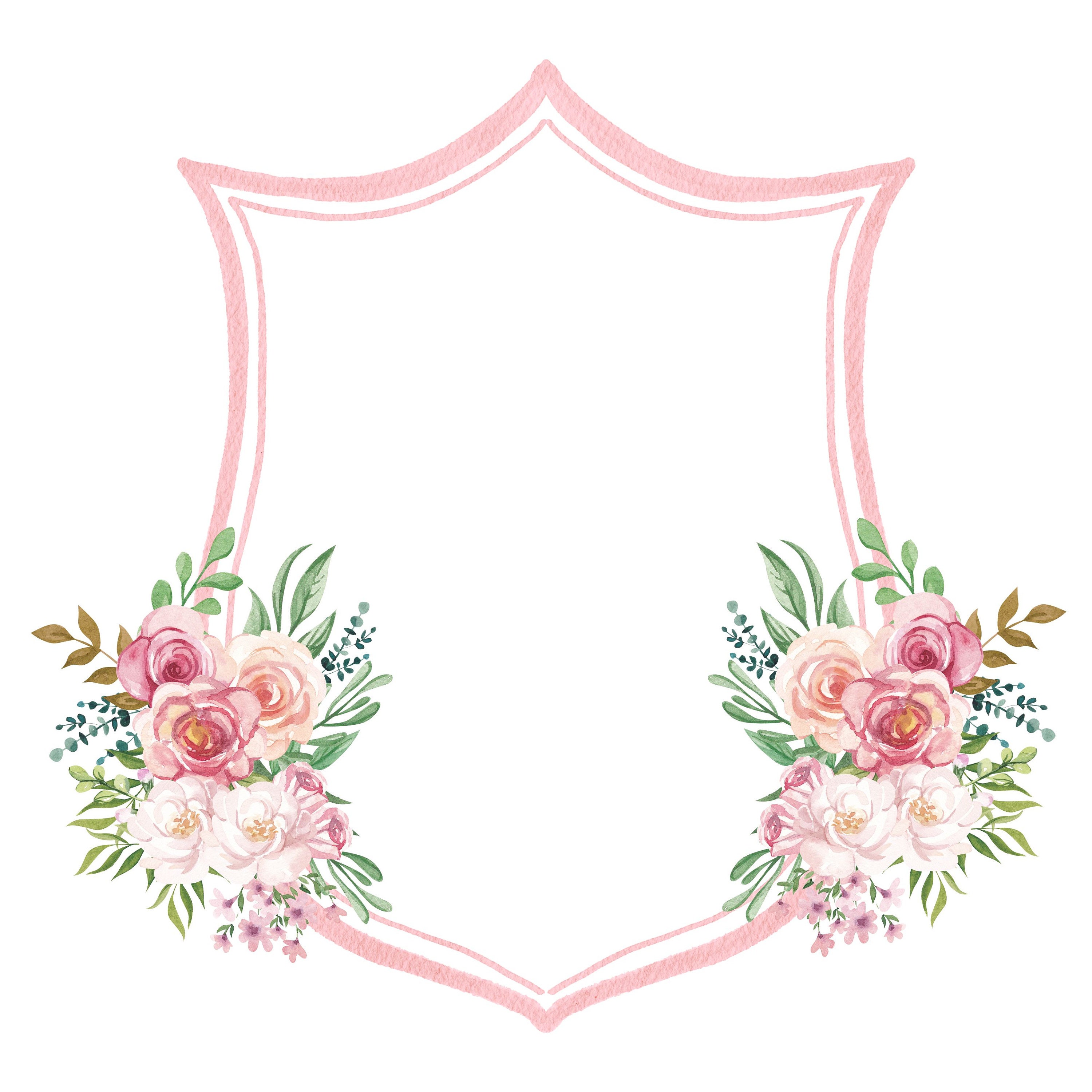 Watercolor Wedding Crest PNG Clipart Pre-made Crest - Etsy