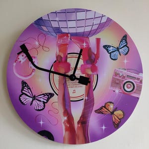 Vinyl Record Wall Clock 12 LP With Record Player Tonearm Style Clock ...