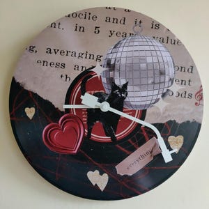 Vinyl Record Wall Clock 12 LP With Record Player Tonearm Style Clock ...