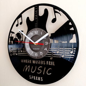 12 Inch Laser Cut Vinyl Record Wall Clock Laser Cut When Words Fail ...