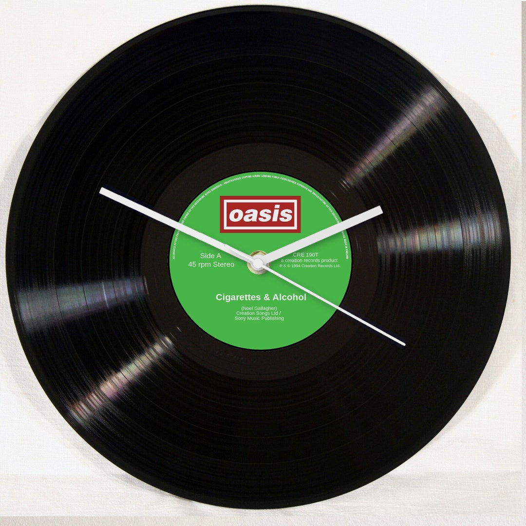 Oasis Cigarettes and Alcohol Vinyl Record Wall Clock 12 LP Unique Gift ...